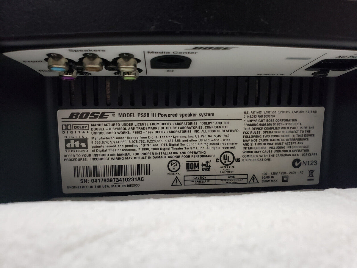 Bose PS 28 Series III Powered Subwoofer Lifestyle 18 28 38 48 V25 V35 ...