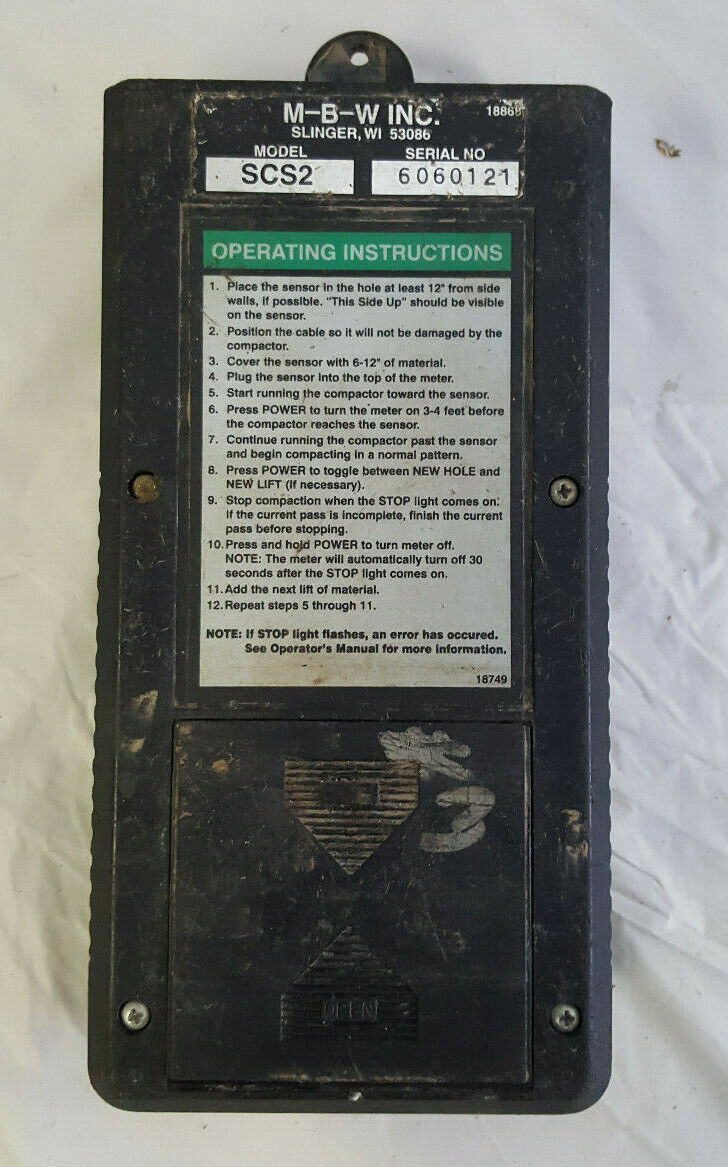 MBW Soil Compaction Supervisor 2 - SCS2 - Includes 2 Sensor Pads ...